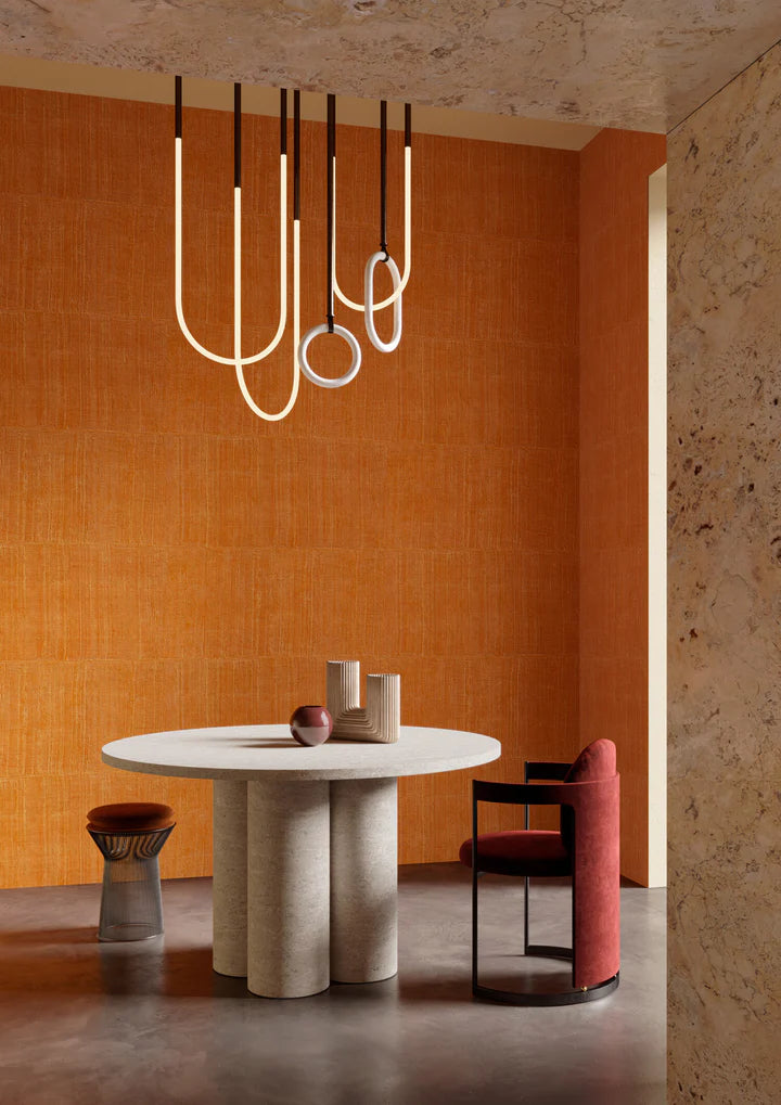 Oranje behang – Pauw Interieur